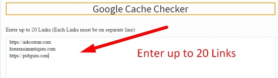 Google Cache Checker Tool | SEOToolsCentre